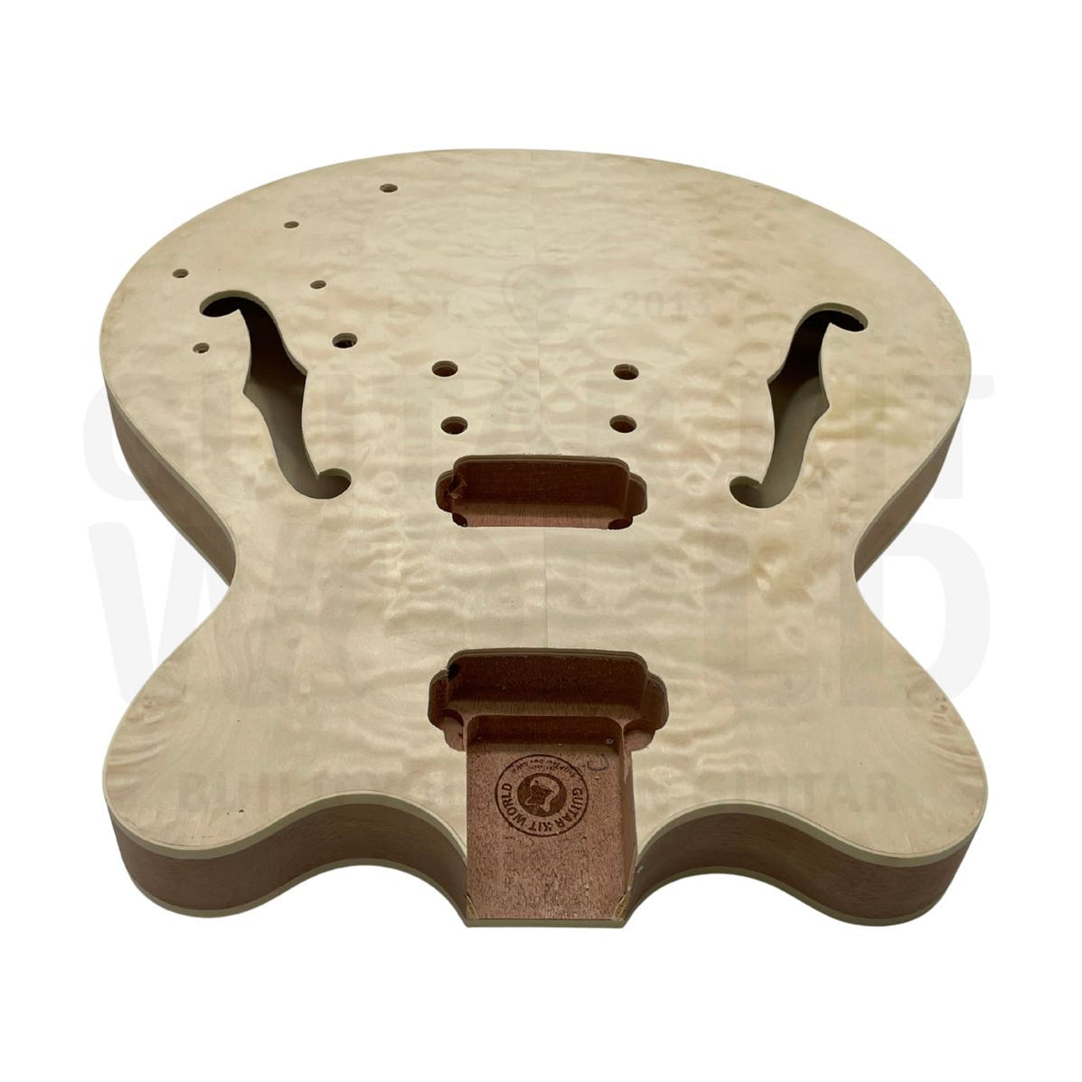 Semi-Hollow E35 Guitar Kit with Quilted Maple Top & Ebony Fretboard ...