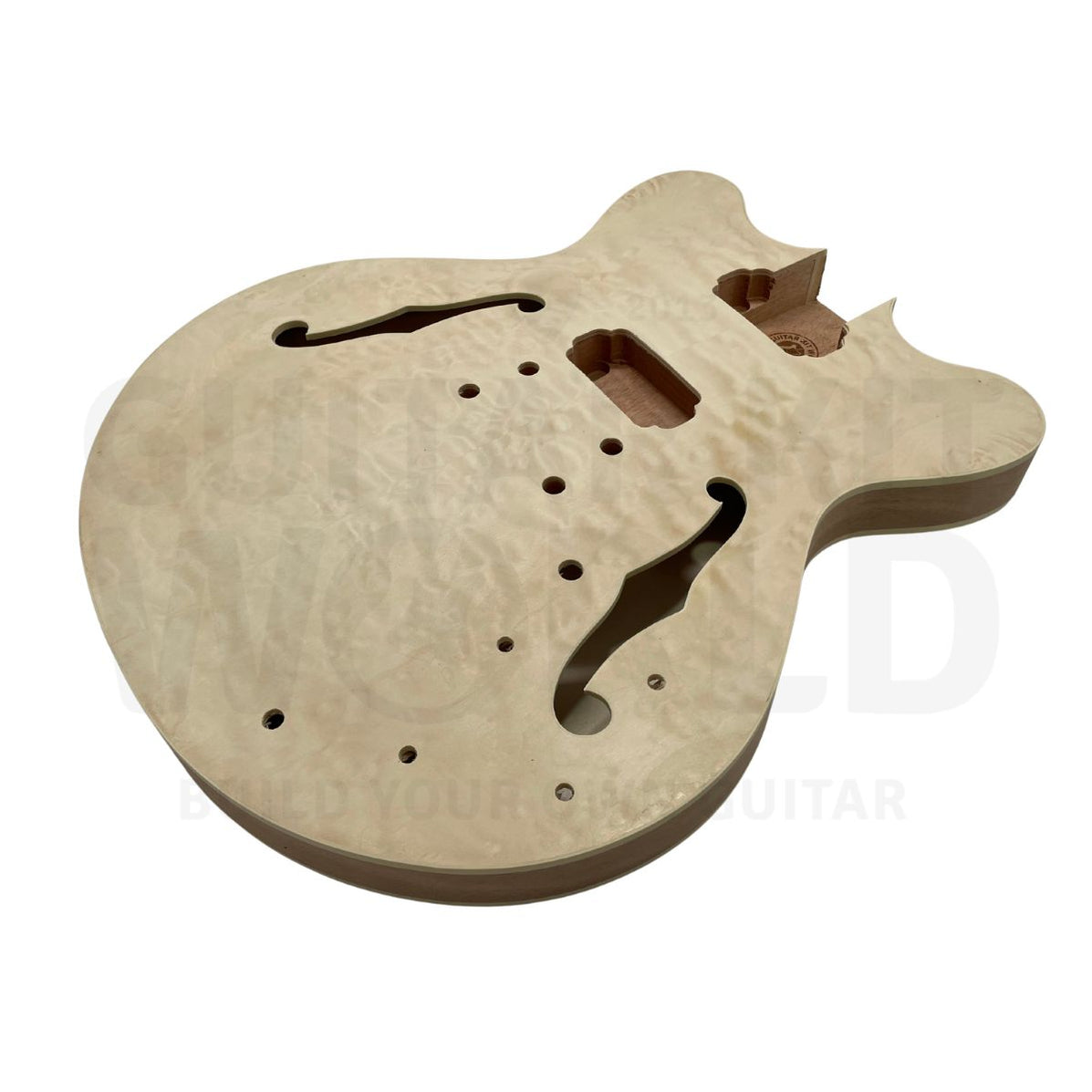 Semi-Hollow E35 Guitar Kit with Quilted Maple Top & Ebony Fretboard ...