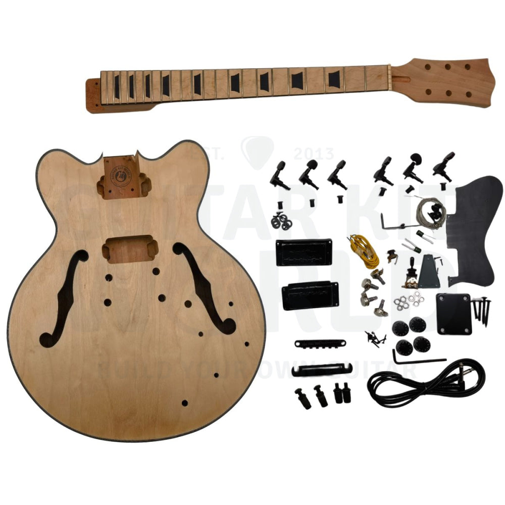 Maple E35 Semi-Hollow Guitar Kit with Maple Fretboard | Guitar Kit World