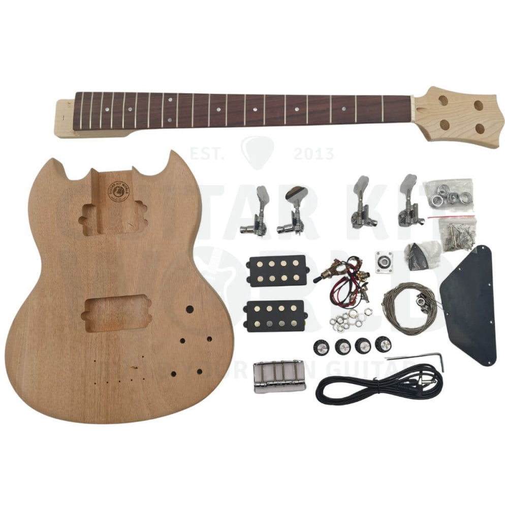 Short-Scale Mahogany G-style Bass Guitar Kit with Maple Neck | Guitar ...