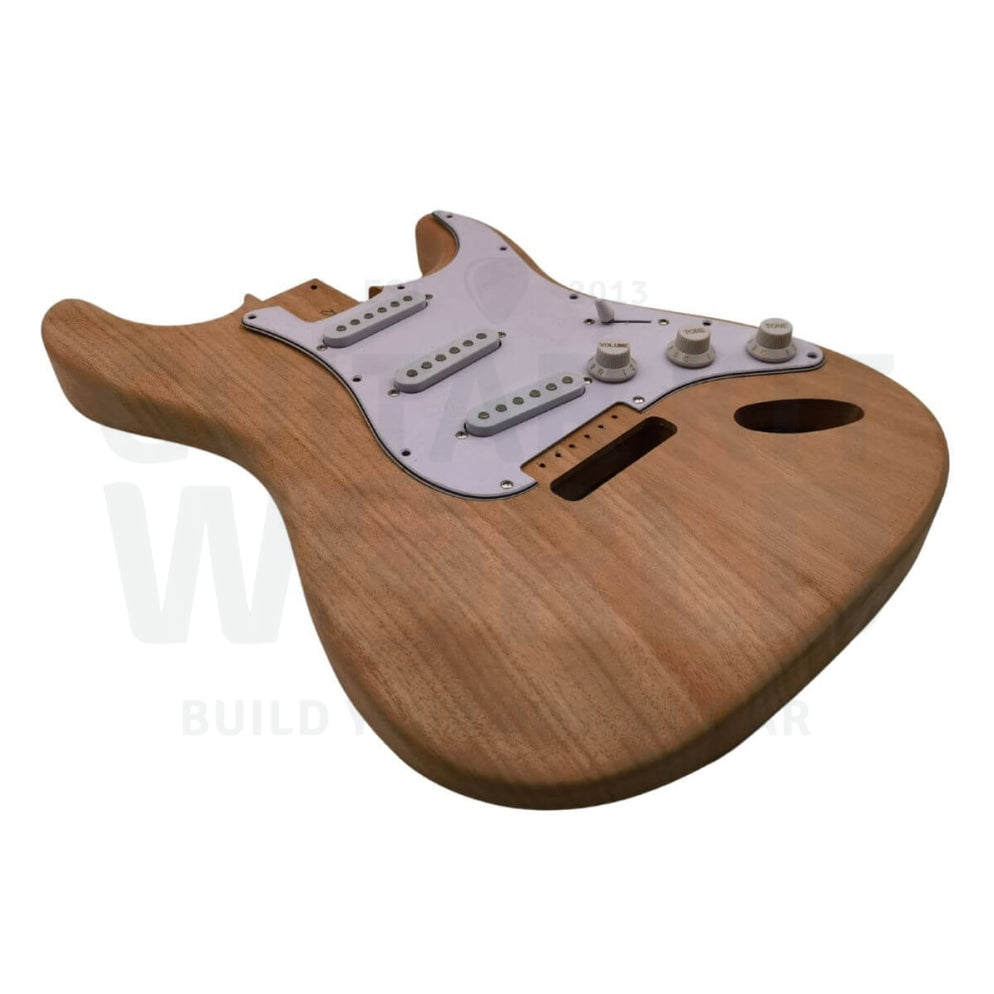 Mahogany S-style Guitar Kit with Roasted Maple Neck and Rosewood ...