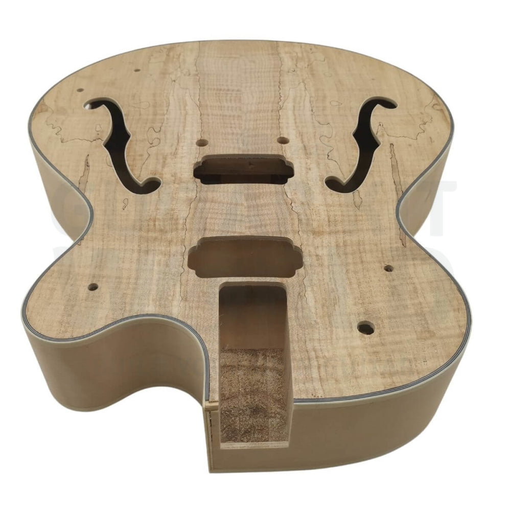 Hollow Body Venetian Cutaway Guitar Kit with Spalted Maple Veneer ...