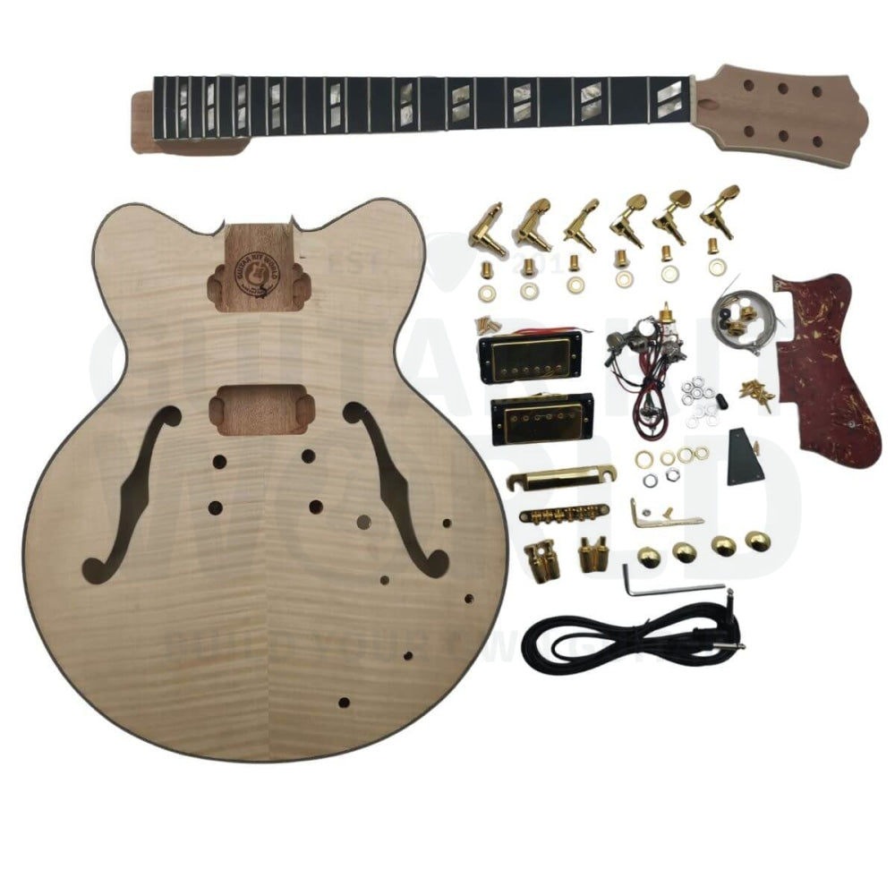 E35 Semi-Hollow Guitar Kit with Split Parallelogram Ebony Fretboard ...