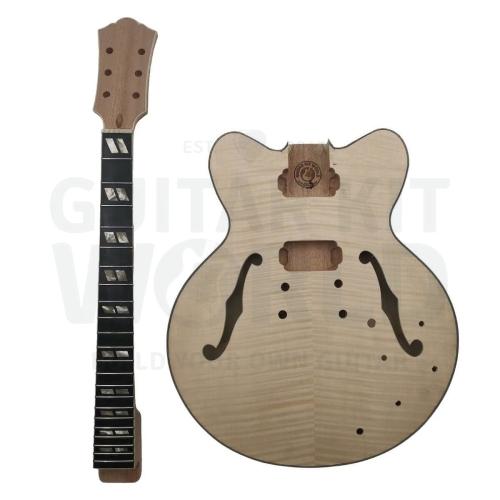 E35 Semi-Hollow Guitar Kit with Split Parallelogram Ebony Fretboard ...