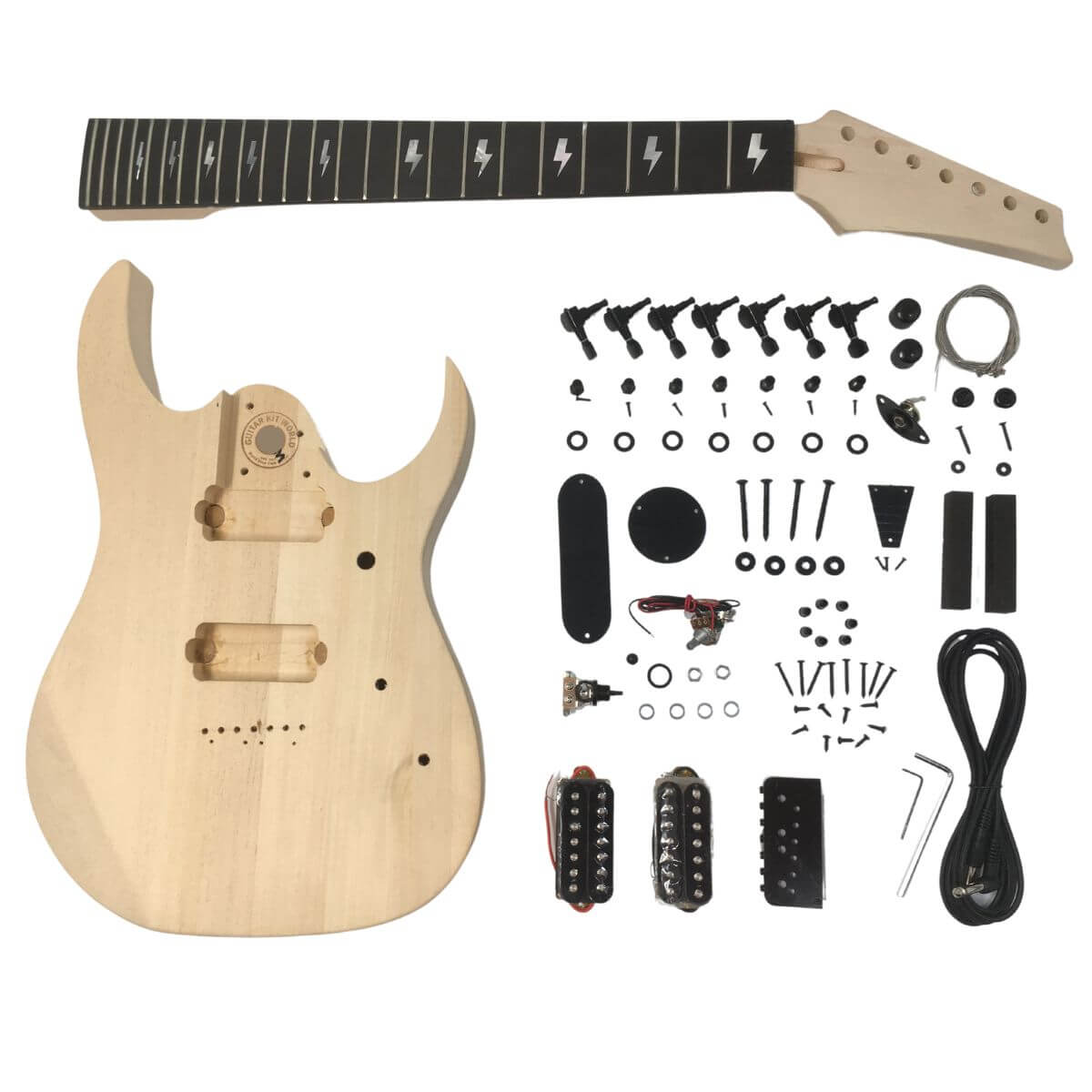 7-string RG style Basswood body Guitar Kit with Ebony Fretboard ...