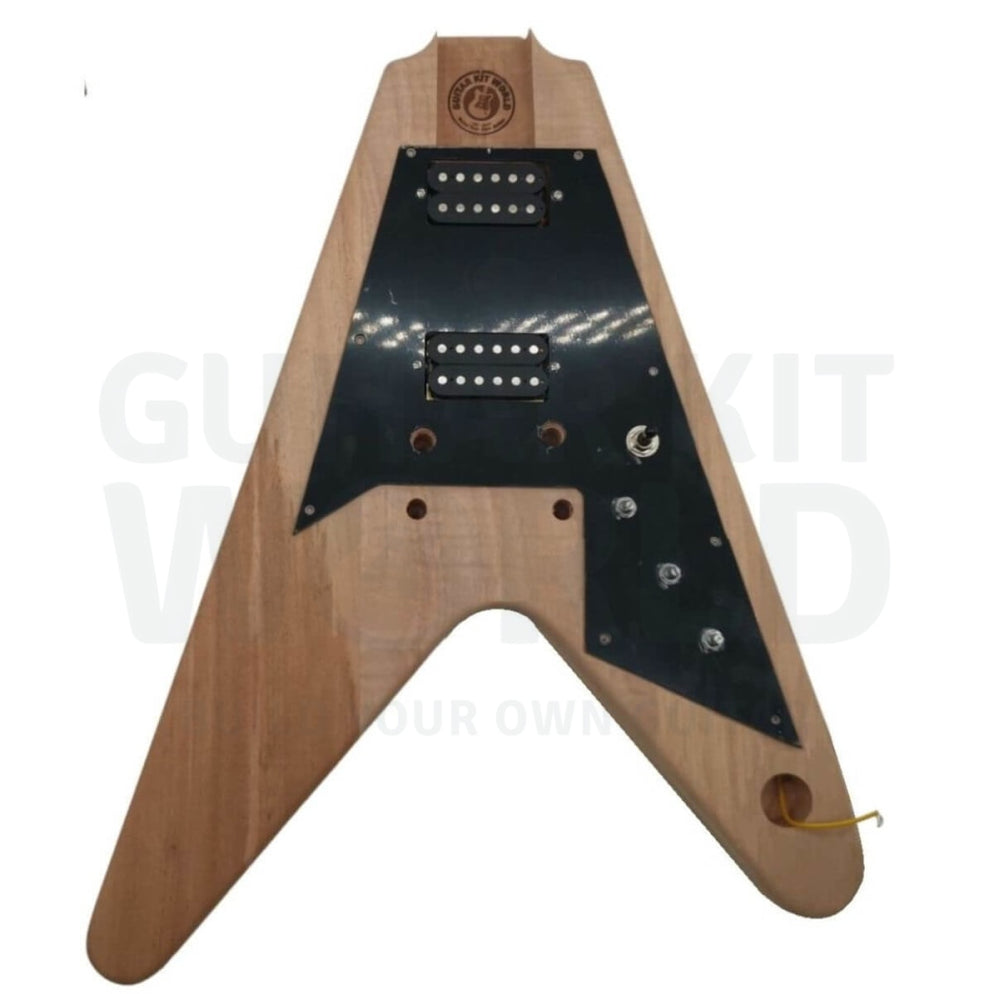 V3 Mahogany body Guitar Kit with Maple Neck, White Pearl Trapezoid ...