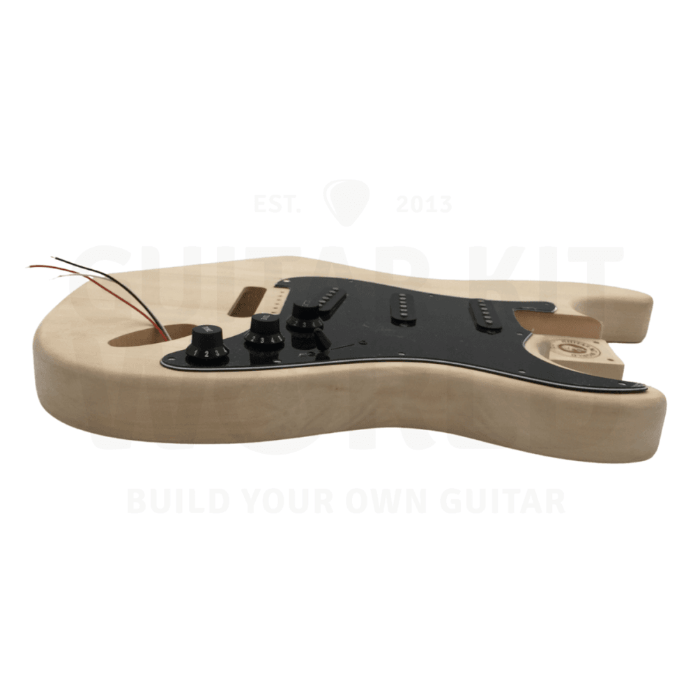 Basswood ST style guitar kit with Maple Neck and Fretboard, Chrome ...