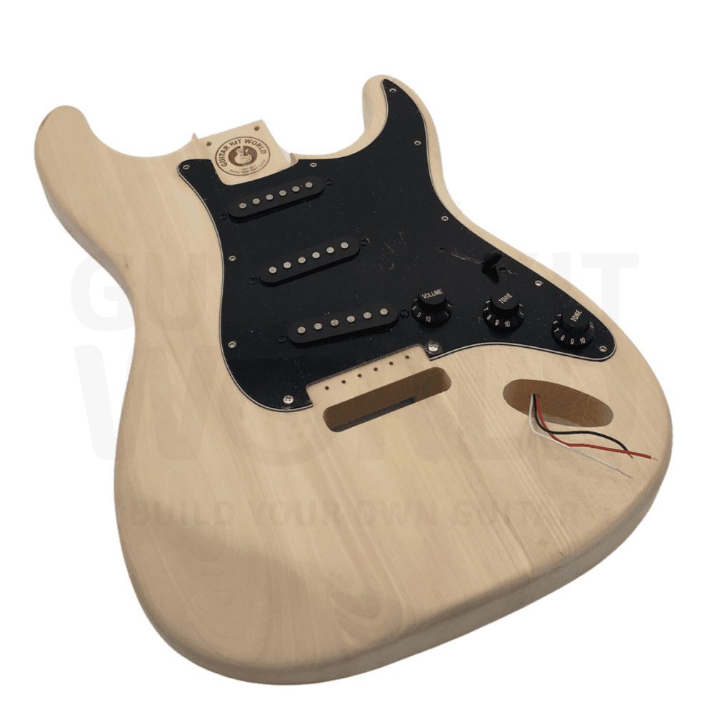 Basswood ST style guitar kit with Maple Neck and Fretboard, Chrome ...