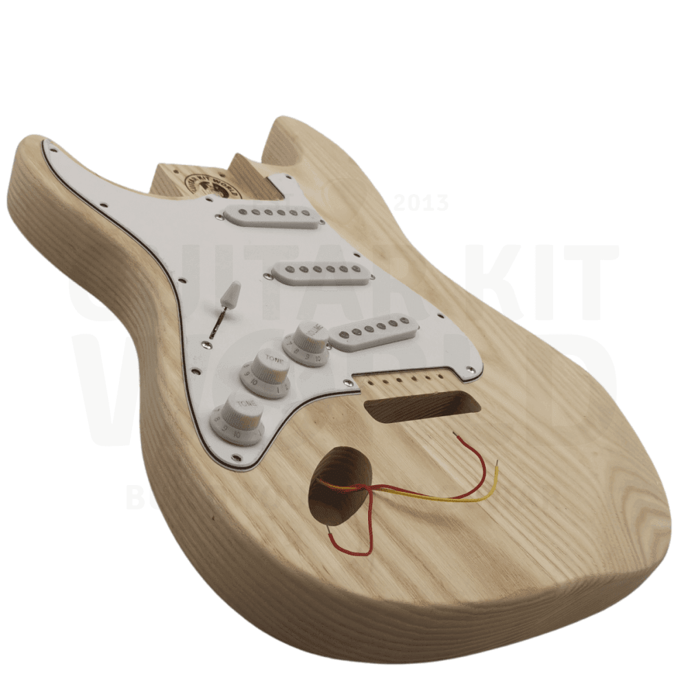 Left-Handed Ash S-Style DIY Guitar Kit | GKW — Guitar Kit World