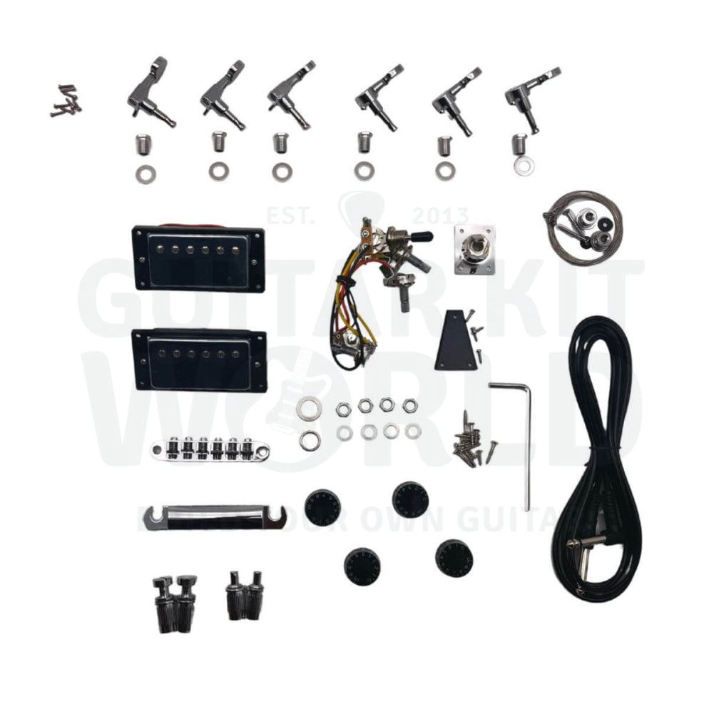 Semi-hollow Offset Body Guitar Kit with Quilted Maple Veneer | Guitar ...